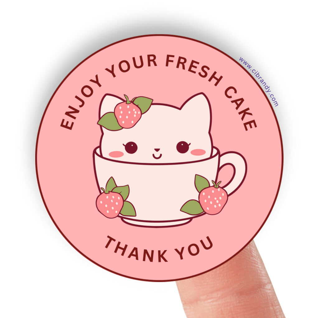 Peach Thank you sticker’s – Cake Business – Cibrandy