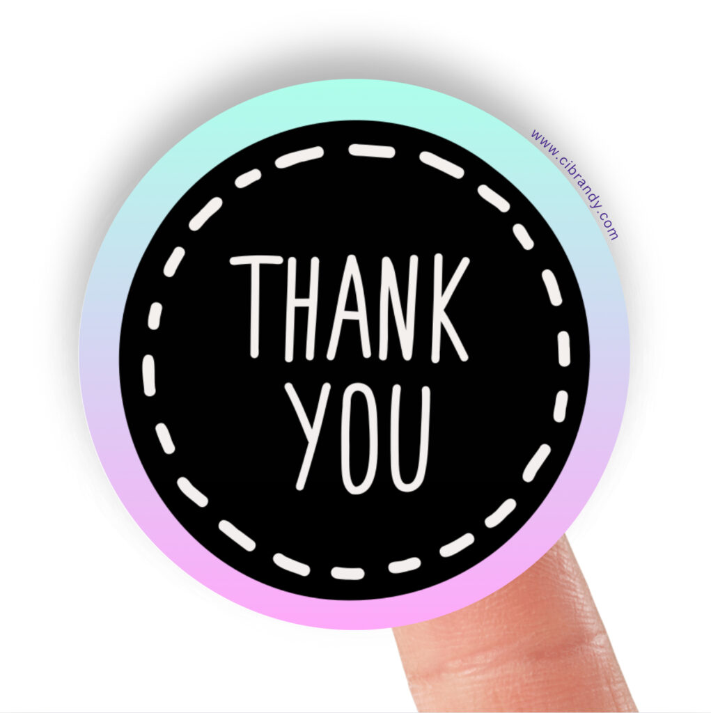 Basic Round / Circle Thank you sticker’s – Cibrandy